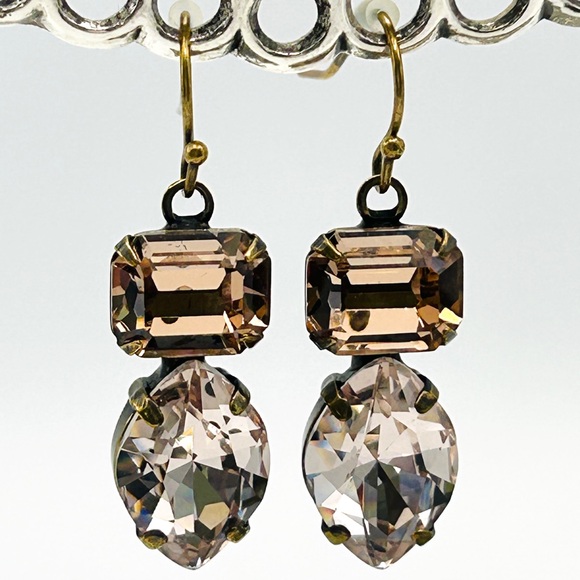 Sorrelli | Jewelry | Sorrelli Crystal Drop Earrings Pink Peach Bronze ...